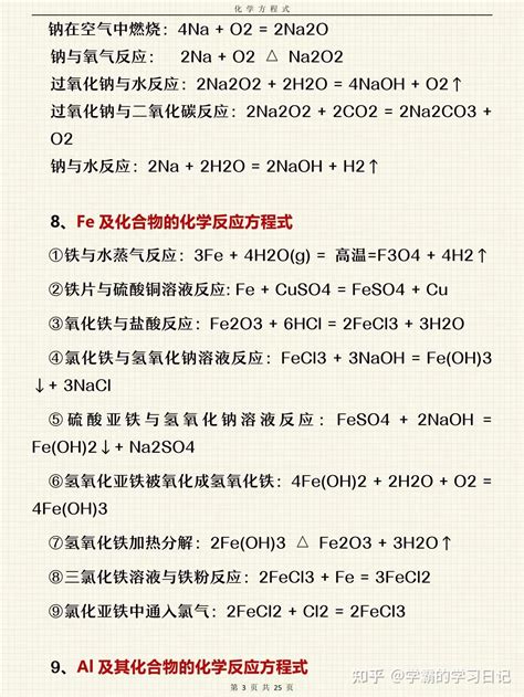 最全化学方程式 知乎