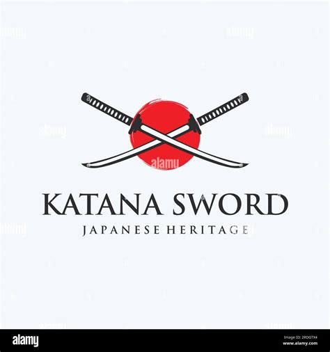 Vintage Japanese Samurai Katana Sword Logojapanese Heritage Sword
