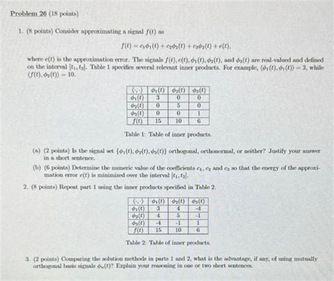 solved 1 8 points consider approximating a signal f t as