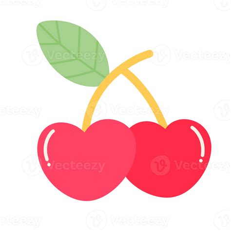 Cute Funny Cherry Heart Cartoon Icon 18817018 Png