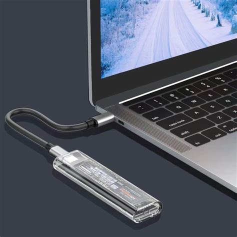 Caixa Adaptadora 10G USB 3 1 M 2 NVME SSD Transferência De Dados Transparente Durável E De