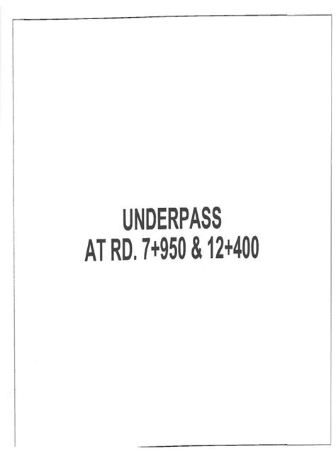 Underpasses At Km 7950 And 12400 Pdf
