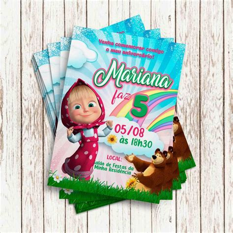 Convite Masha E O Urso Convitevirtual Convite Convitepersonalizado Convitedigital