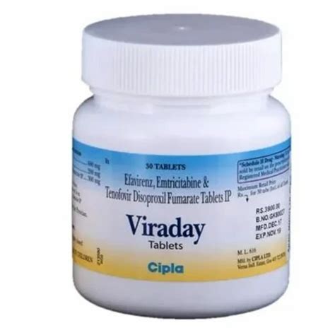 Viraday Cipla Anti Hiv Drugs 30 Tablets Prescription At Rs 3900