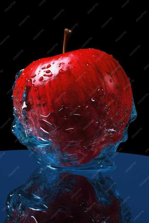 Premium Ai Image Frozen Apple In Ice