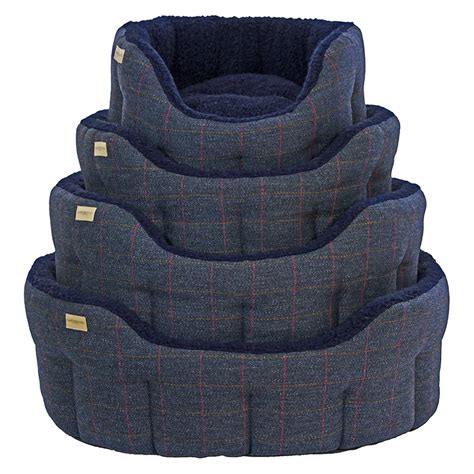 Traditional Tweed Bed Navy Medium Pets Paradise