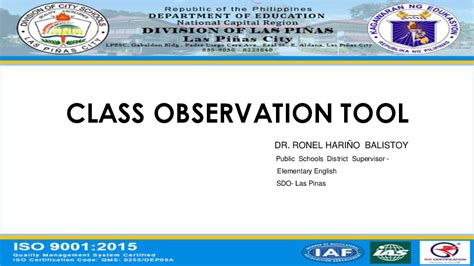 Ppt Sample Cot Observation Guide And Tool Rpms Elem English Ppt