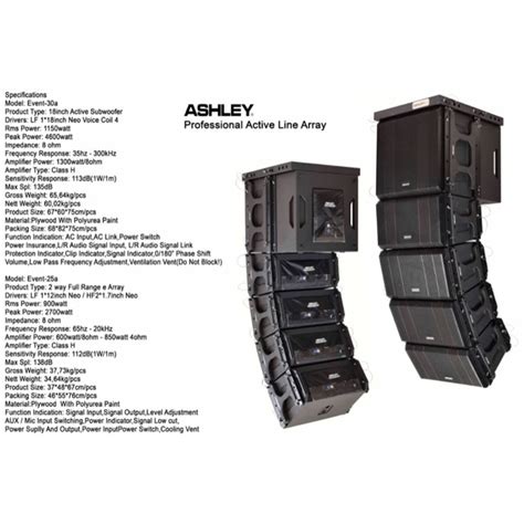 Jual Speaker Aktif Line Array Ashley Event A Sub Aktif Shopee Indonesia