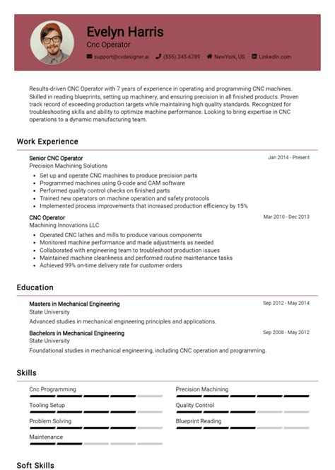 CNC Operator Resume Example For 2024 How To Craft A Winning CV