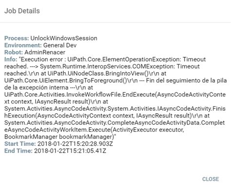 Executor Start Process Failed Reason System UnauthorizedAcessException Help UiPath