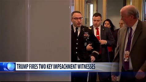 Trump Fires Two Key Impeachment Witnesses Youtube