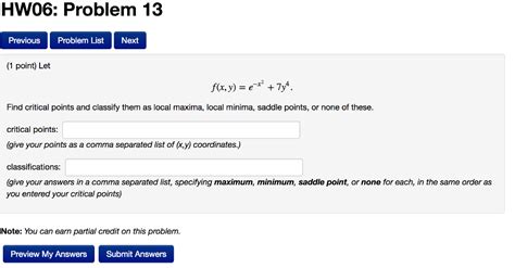 Solved HW06 Problem 13 Previous Problem List Next 1 Point Chegg Com