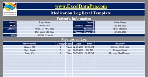 9 Daily Medication Log Sheet Download Excel Templates Excel Templates
