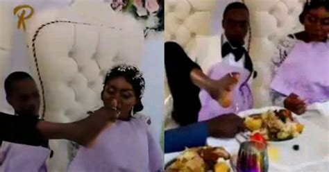 Groom Feeds Bride With Leg At Wedding Reception Video Goes Viral