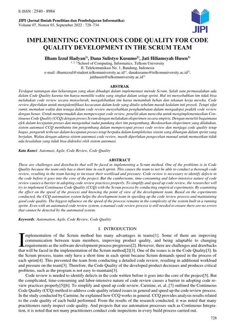 Pdf Implementing Continuous Code Quality For Code Quality Development