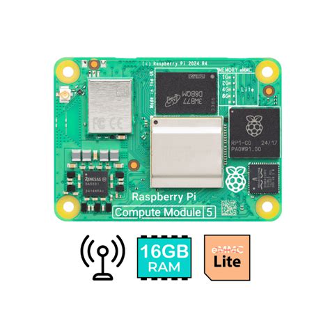 Raspberry Pi Cm5 With Wireless Pick Ram And Emmc
