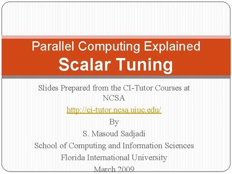 parallel computing explained scalar tuning slides prepared from