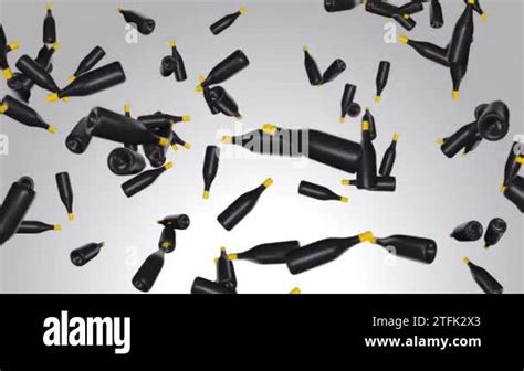 3d Animation In 4k Beer Glass Bottles Falling On Green Screen