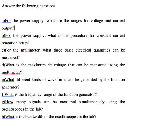 Solved Answer The Following Questions A For The Power Chegg Com