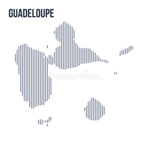 Vector Abstract Hatched Map Of Guadeloupe With Vertical Lines Isolated