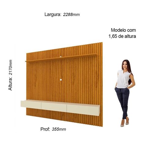 Estante Home Ripada Para Tv Até 85 Polegadas 3 Gavetas Nobre Clean Naturale Off White