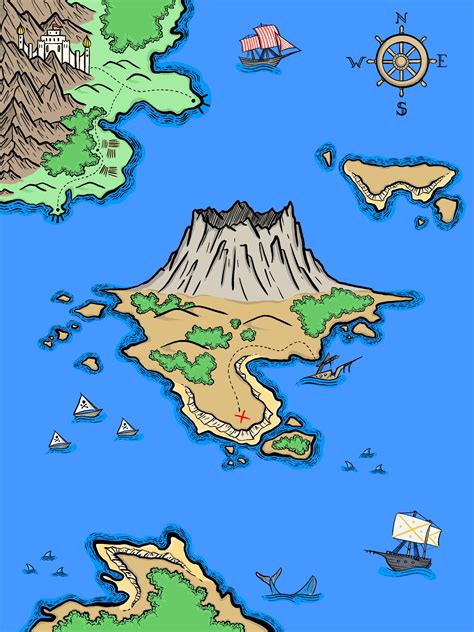 Digital Map Treasure Island Etsy