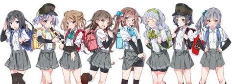 艦隊これくしょん 艦これ 【霰荒潮朝雲朝潮霞満潮大潮山雲】 壁紙