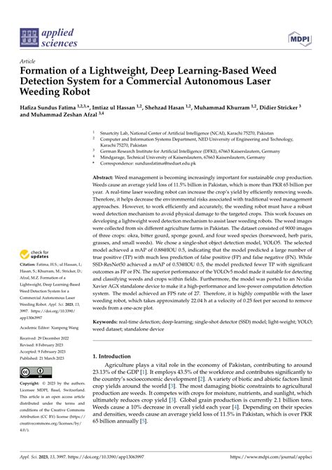 Pdf Formation Of A Lightweight Deep Learning Based Weed Detection