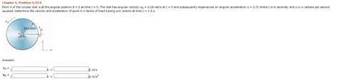 Solved Point A Of The Circular Disk Is At The Angular