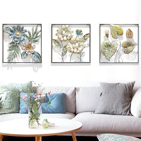 Современная кованая настенная Цветочная Фреска для дома Настенная