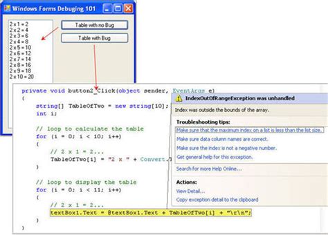 Debugging Windows Forms Run Time Error 101 Using C