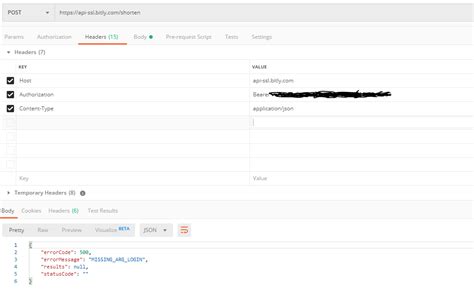 Rest Bitly Shortener MISSING ARG LOGIN When Trying To Shorten Stack Overflow