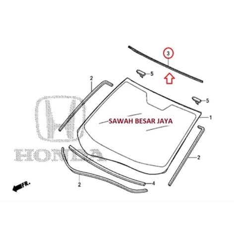 Jual Karet Molding List Lis Kaca Besar Depan Bagian Atas CRV RM Gen 4