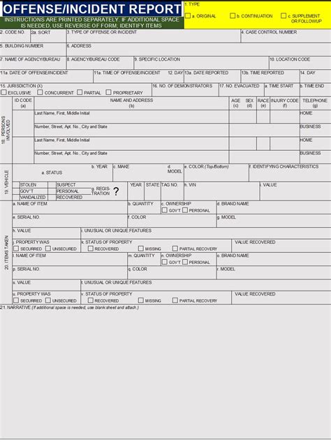 Top Police Report Templates Excel Word Template