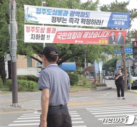 충북 도심 점령한 정당 현수막에 주민 불만 급증 뉴스1