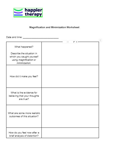 Magnification And Minimization Worksheet HappierTHERAPY