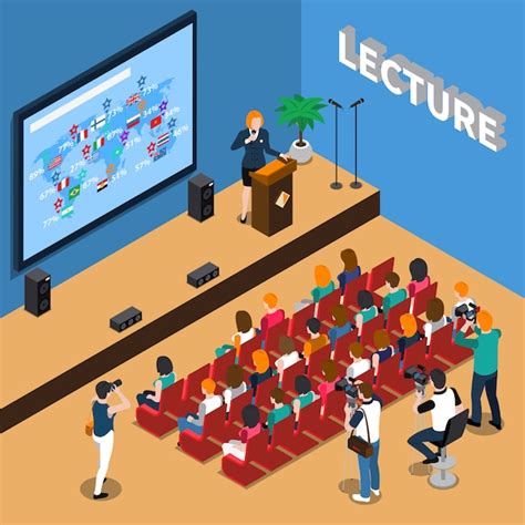 Free Vector Lecture Isometric Illustration