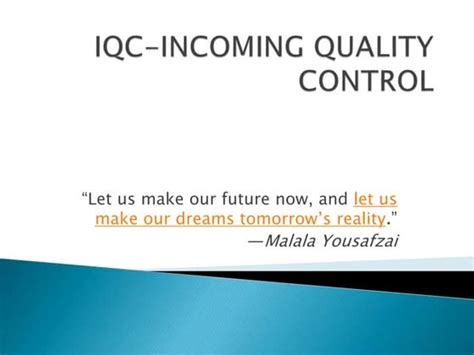 Incoming Quality Control Iqc Ppt
