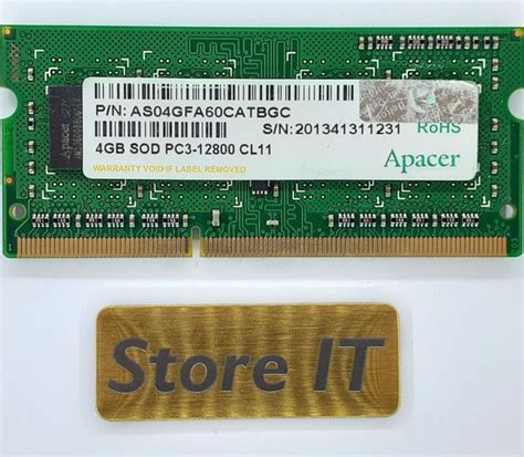 خرید و قیمت رم لپ تاپ 4 گیگ Apacer Ddr3 12800 1600 شش ماه گارانتی استور