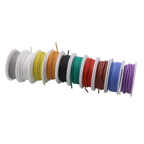22awg 6m 유연한 실리콘 와이어 및 케이블 주석 도금 구리 와이어 연선 10 가지 색상 옵션 Diy 와이어 연결