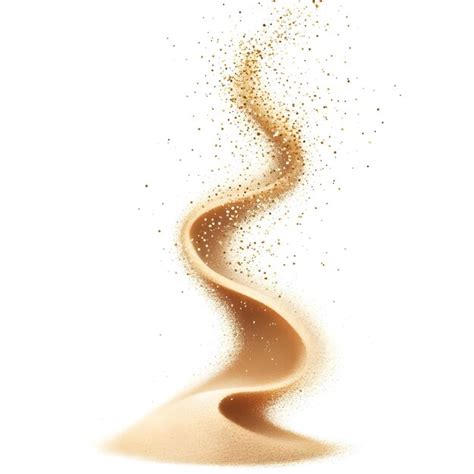Flat Floating Sand Particle With Abstract Wind Swirl And Copy Space
