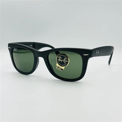 Rayban Rb4105 601s Wayfarer Folding Classic Matte Black W Green G 15