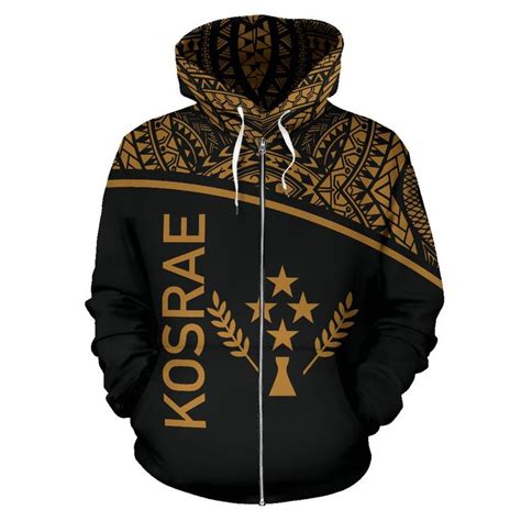 Kosrae All Over Zip Up Hoodie Micronesia Curve Gold Style