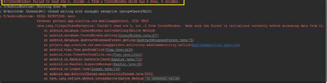 Java Couldn T Read Row 0 Col 1 From CursorWindow Displaying Records