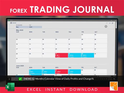 Forex Trading Journal Template Crypto Cfd Stock Market Excel Etsy