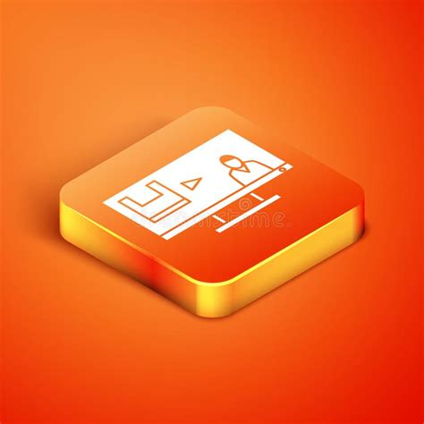 Isometric Stop Plastic Pollution Icon Isolated On Orange Background