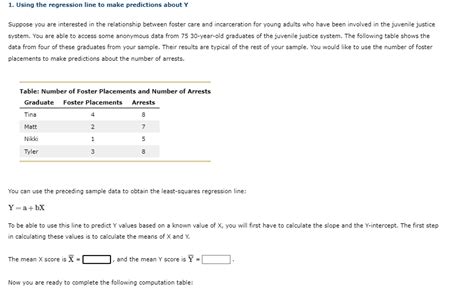 solved using the regression line to make predictions about