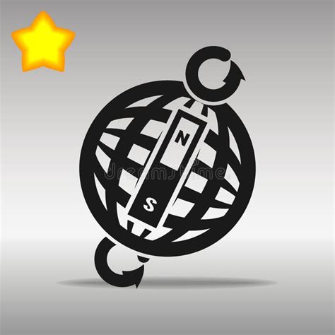 Compass Black Con Button Logo Symbol Concept High Quality Stock Vector