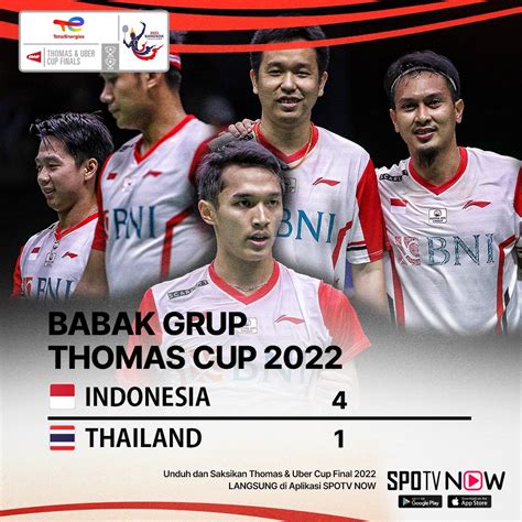 SPOTV Indonesia On Twitter BWF Tim Thomas Cup Indonesia Teruskan