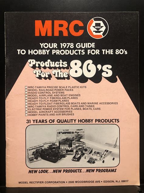 Mrc Model Rectifier Corporation 1978 Hobby Catalog Parry Game Preserve